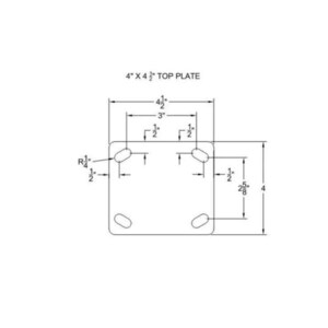 Caster Wheel Weld on Metal Base Plates 4x4.5 8 Gauge Mild Steel 4 Pcs ...