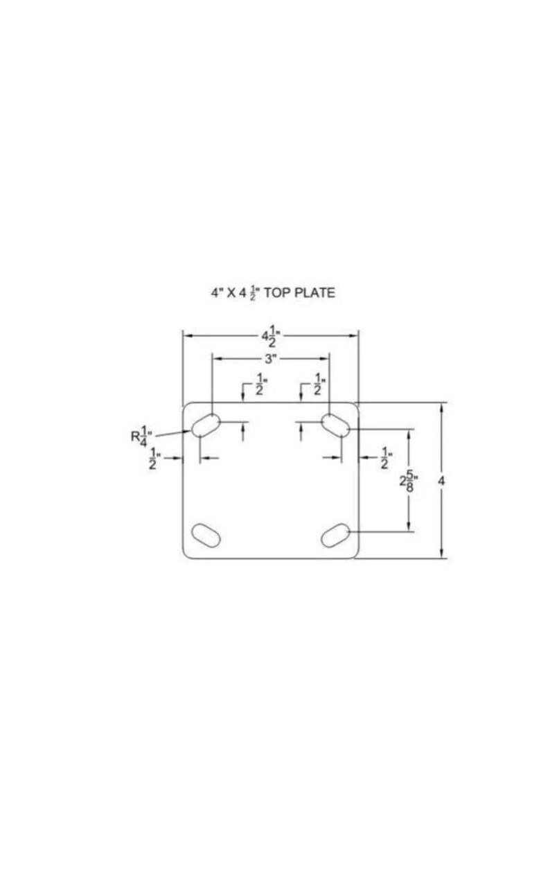 Caster Wheel Weld on Metal Base Plates 4x4.5 8 Gauge Mild Steel 4 Pcs ...