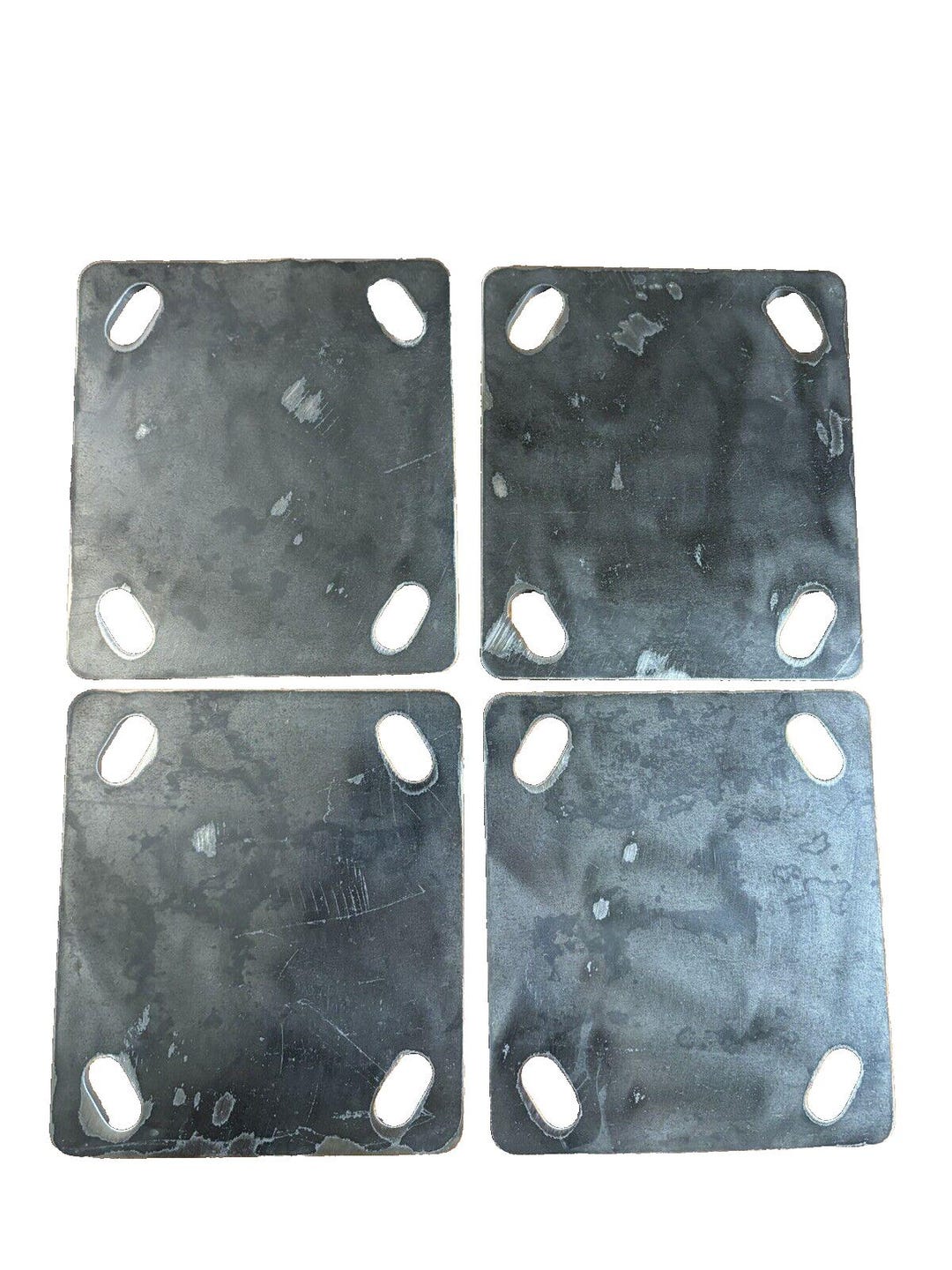Caster Wheel Weld on Metal Base Plates 4x4.5 8 Gauge Mild Steel 4 Pcs ...