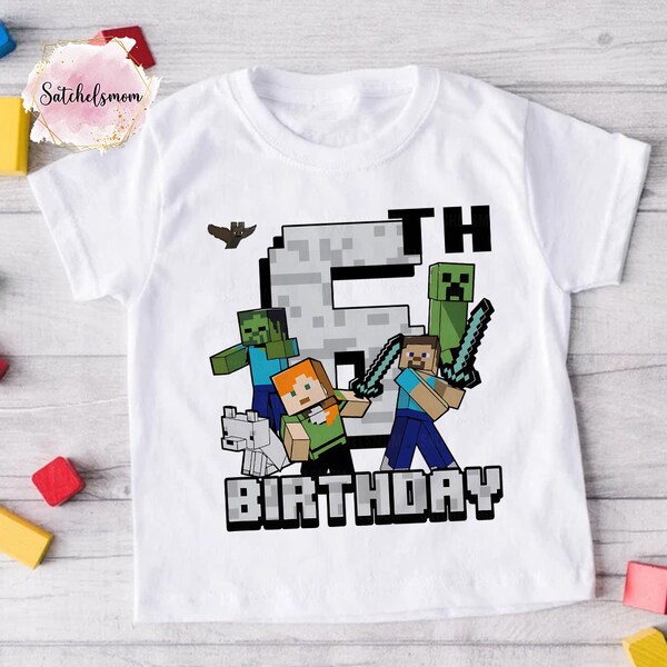 Minecrafter Birthday Shirt - Etsy