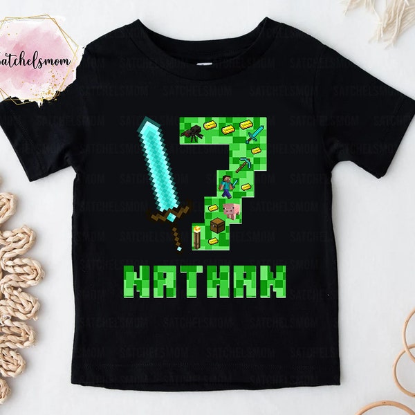 Minecrafter Birthday Shirt - Etsy
