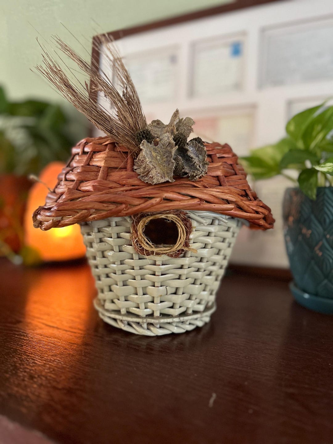 Upcycled Basket Birdhouse | Nature Inspired Crafts | Garden Decor - Etsy