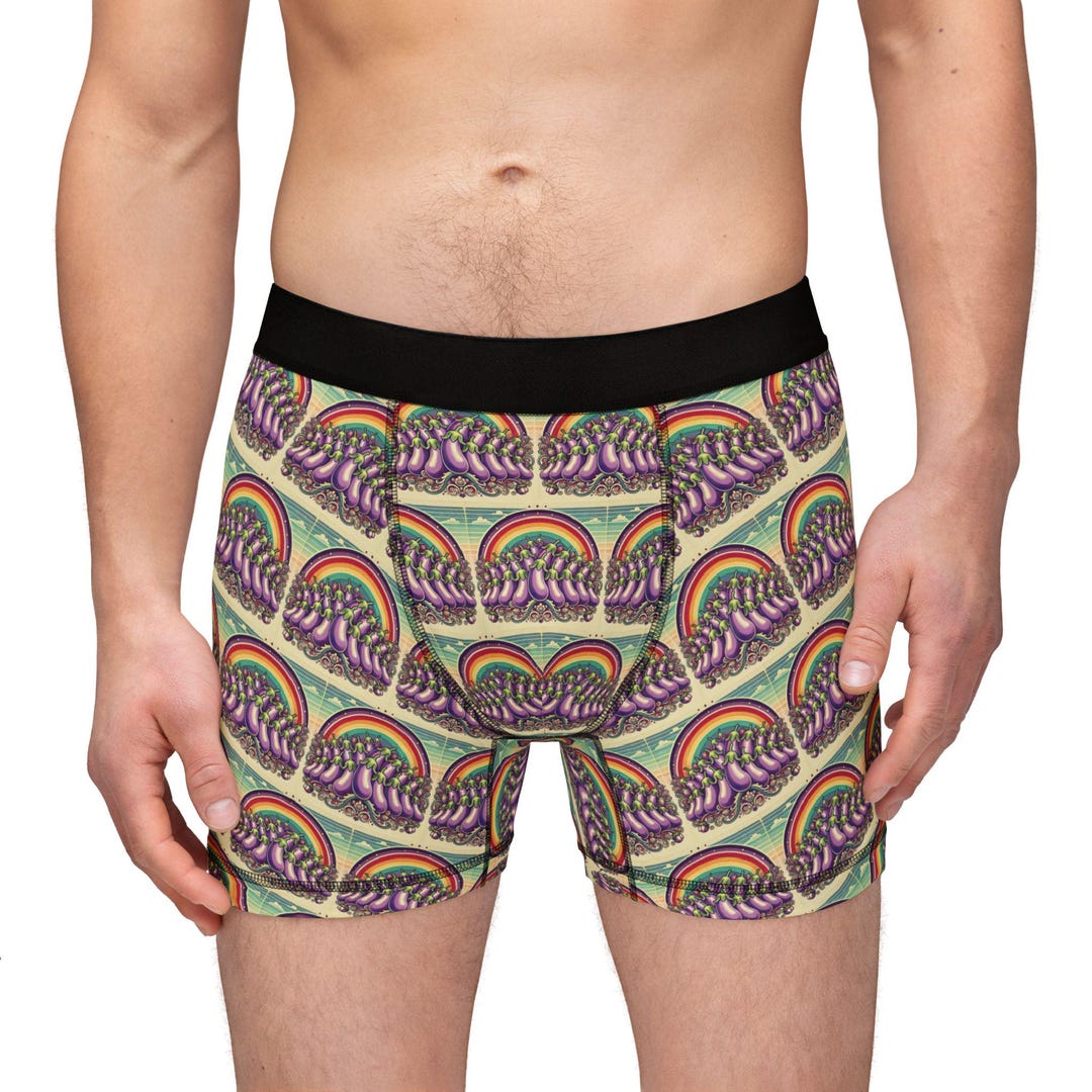 Men's Boxers, Funny Eggplant Emoji Design, Spicy Gift for Men, Husband ...
