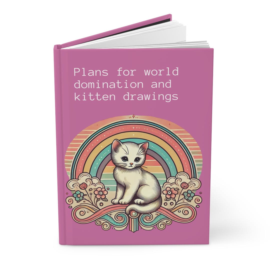 Cat Journal Hardcover - Funny Domination Vintage Design Matte Journal ...