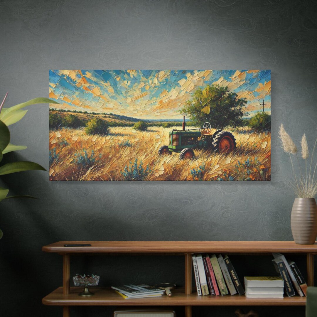 Original Impressionist Tractor Canvas Print, Matte Stretched Art, 7 ...