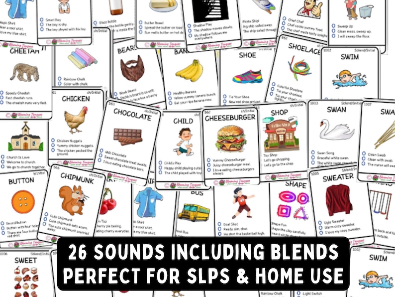 4-in-1 Speech Therapy Flashcards, Articulation Cards for Toddlers, Kids ...