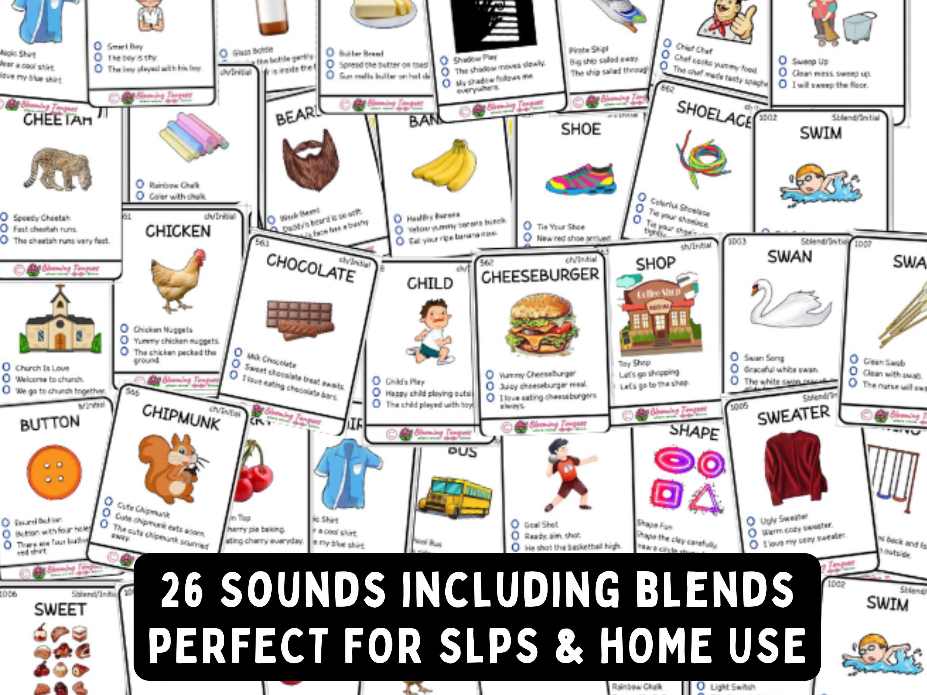 4-in-1 Speech Therapy Flashcards, Articulation Cards for Toddlers, Kids ...