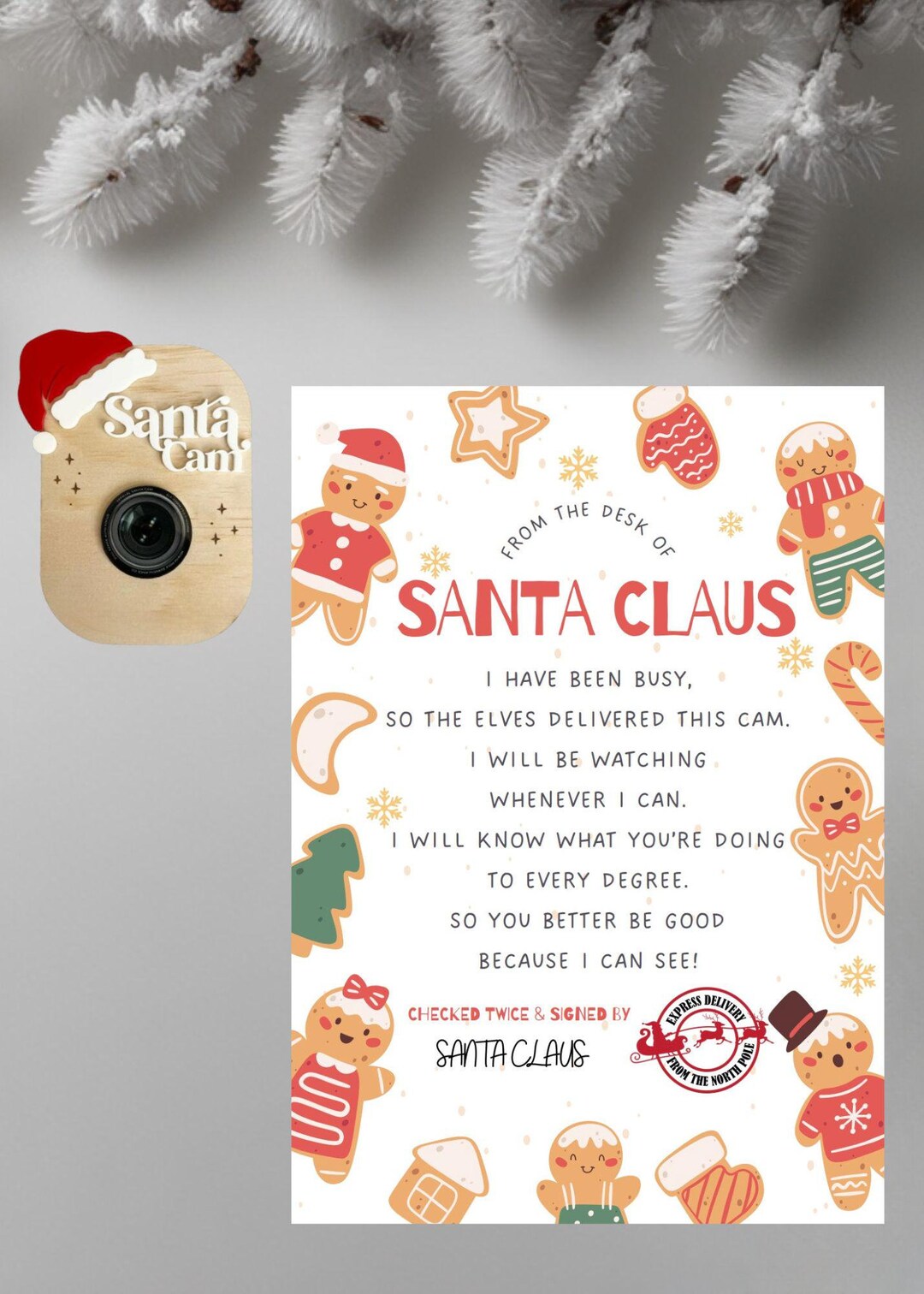 Santa Letter, Printable Santa Cam Letter, Instant Printable Digital ...