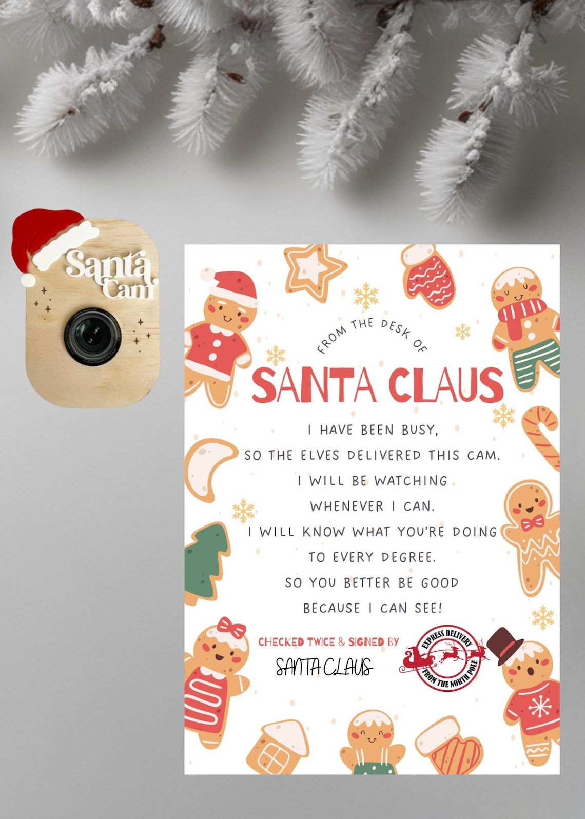 Santa Letter, Printable Santa Cam Letter, Instant Printable Digital ...