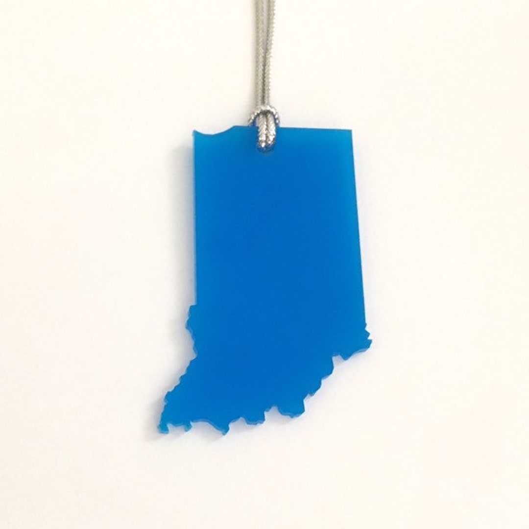 Indiana Ornament, State Shape Gift, Blue Lasercut Christmas Tree ...