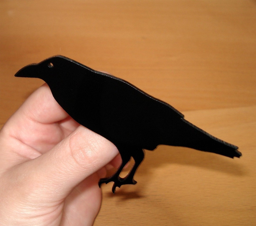 Raven Pin, Raven Brooch Jewelry, Bird Pin, Animal Brooch, Crow Pin ...