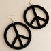 Large Peace Sign Earrings, Black Acrylic, Large Statement Earrings ...