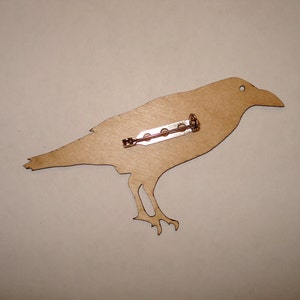 Crow Pin Wooden Brooch Raven Pin Animal Brooch Raven - Etsy