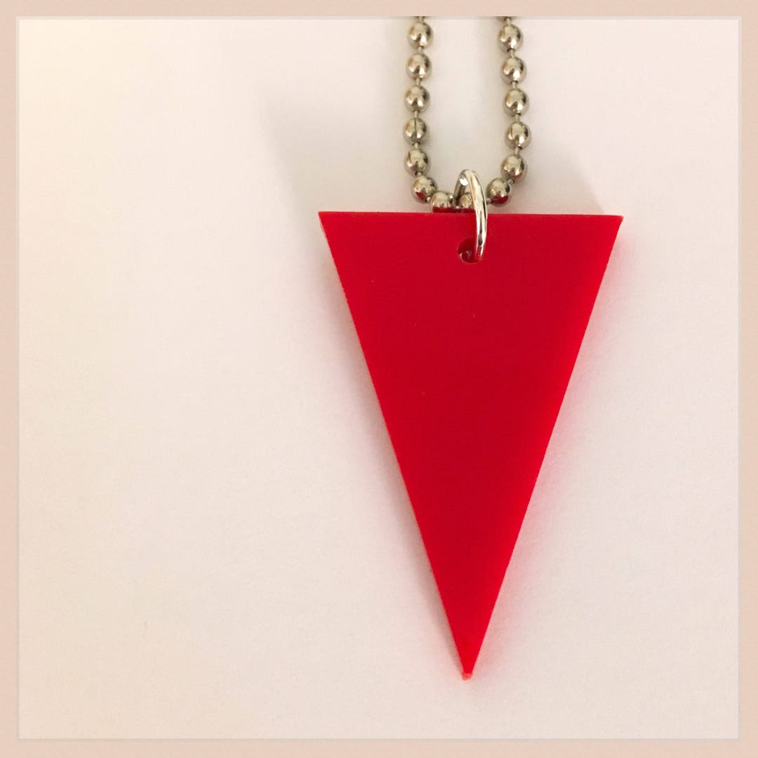 Red Acrylic Triangle Necklace Triangle Jewelry Triangle - Etsy