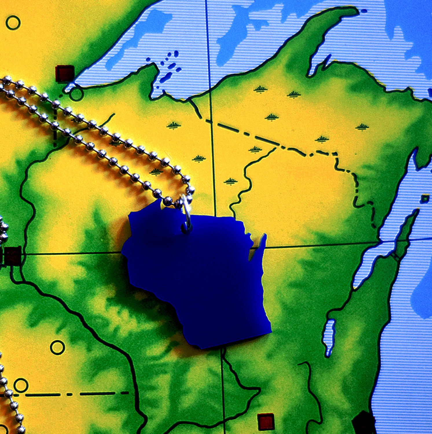 Blue Wisconsin Necklace Lasercut Acrylic State Jewelry - Etsy