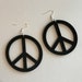 Large Peace Sign Earrings, Black Acrylic, Large Statement Earrings ...