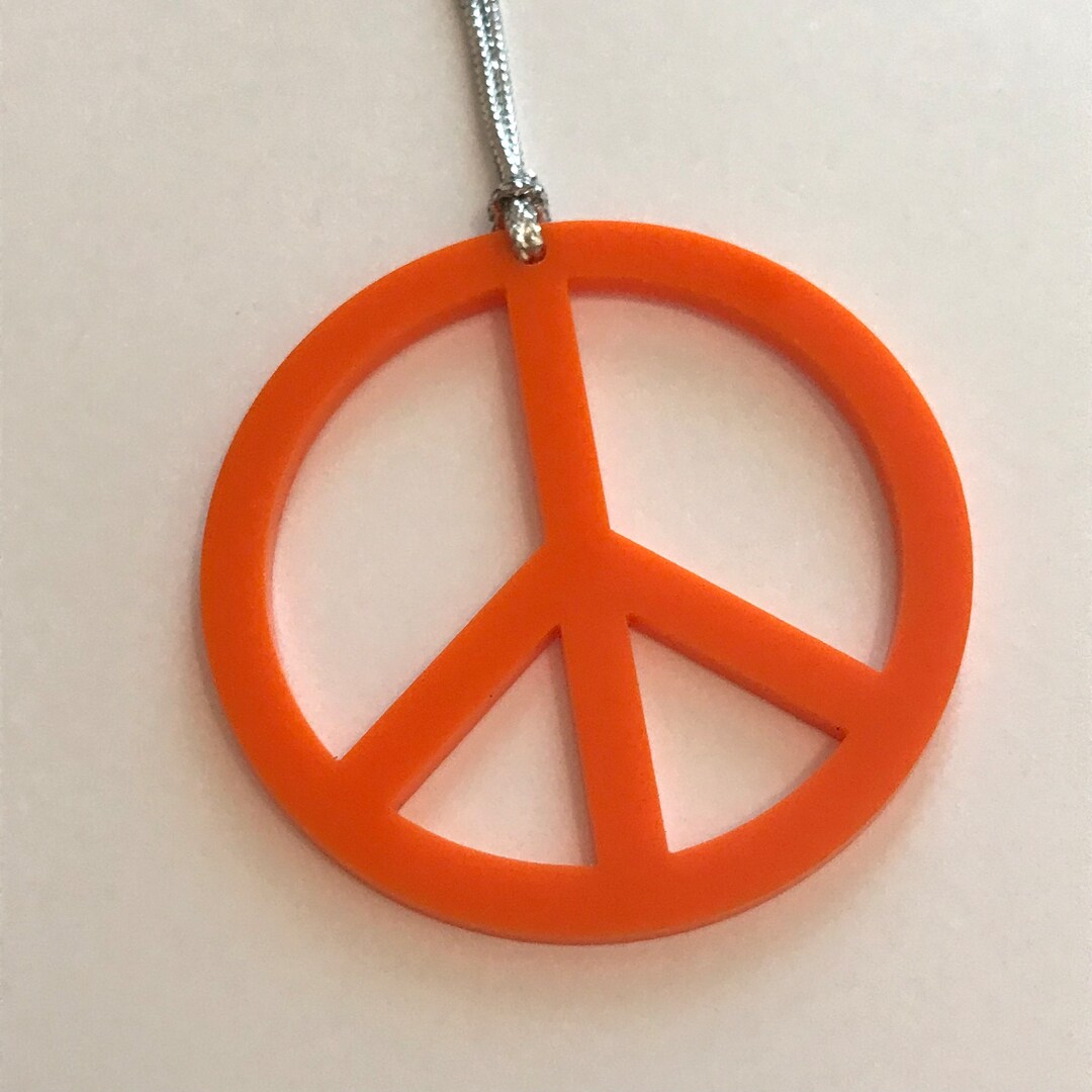 Orange Peace Sign Ornament Lasercut Acrylic Ornament - Etsy