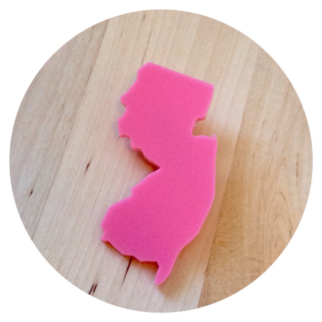 NJ Bubblegum Pink Lasercut Acrylic State Brooch Pin New - Etsy