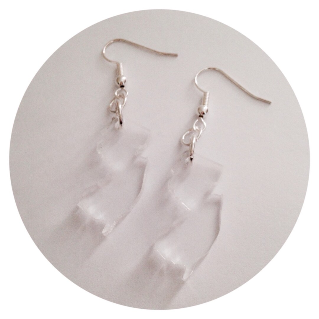 New Jersey Earrings in Clear Acrylic Plastic NJ Shape Jewelry - Etsy