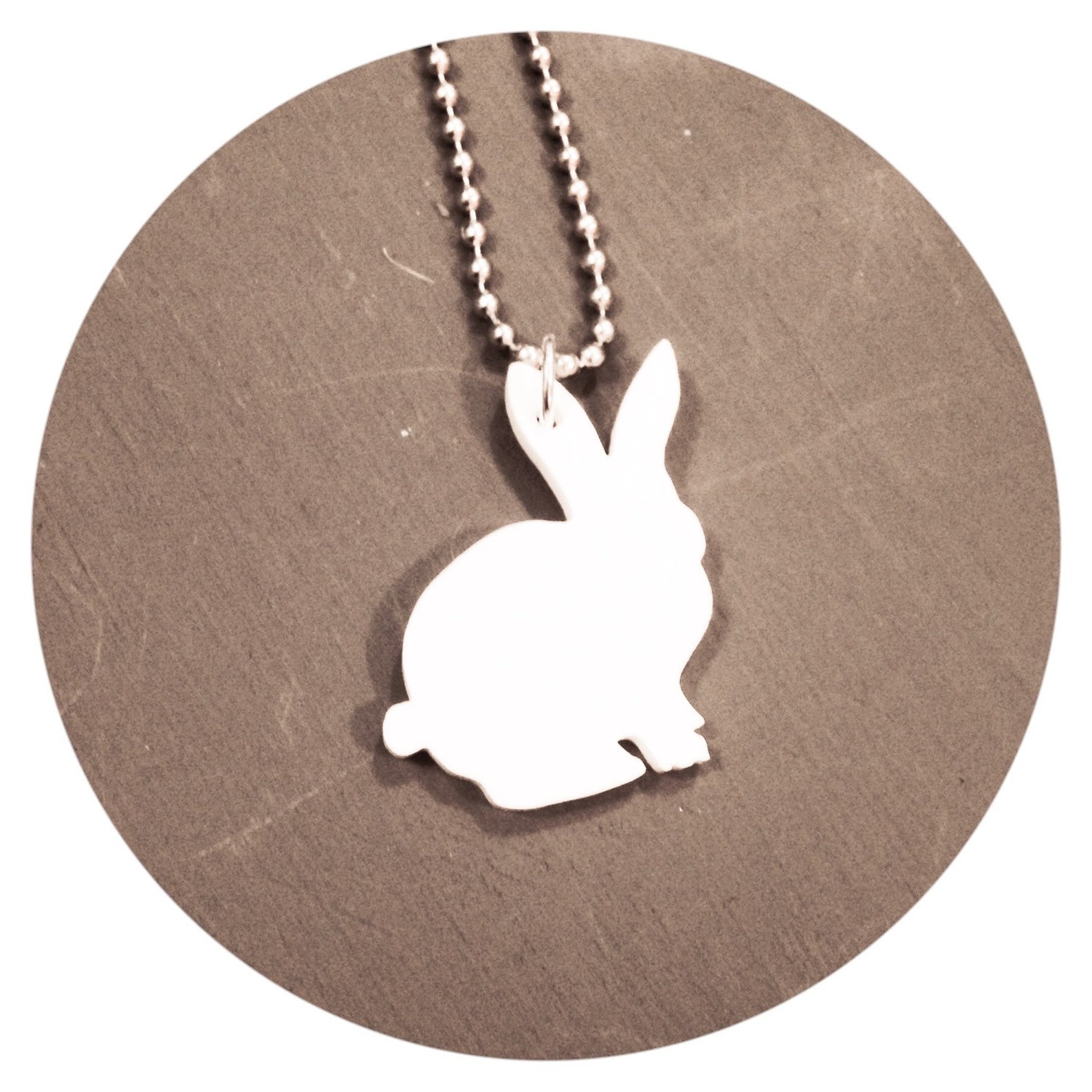 Rabbit Necklace in White Animal Necklace Bunny Rabbit - Etsy