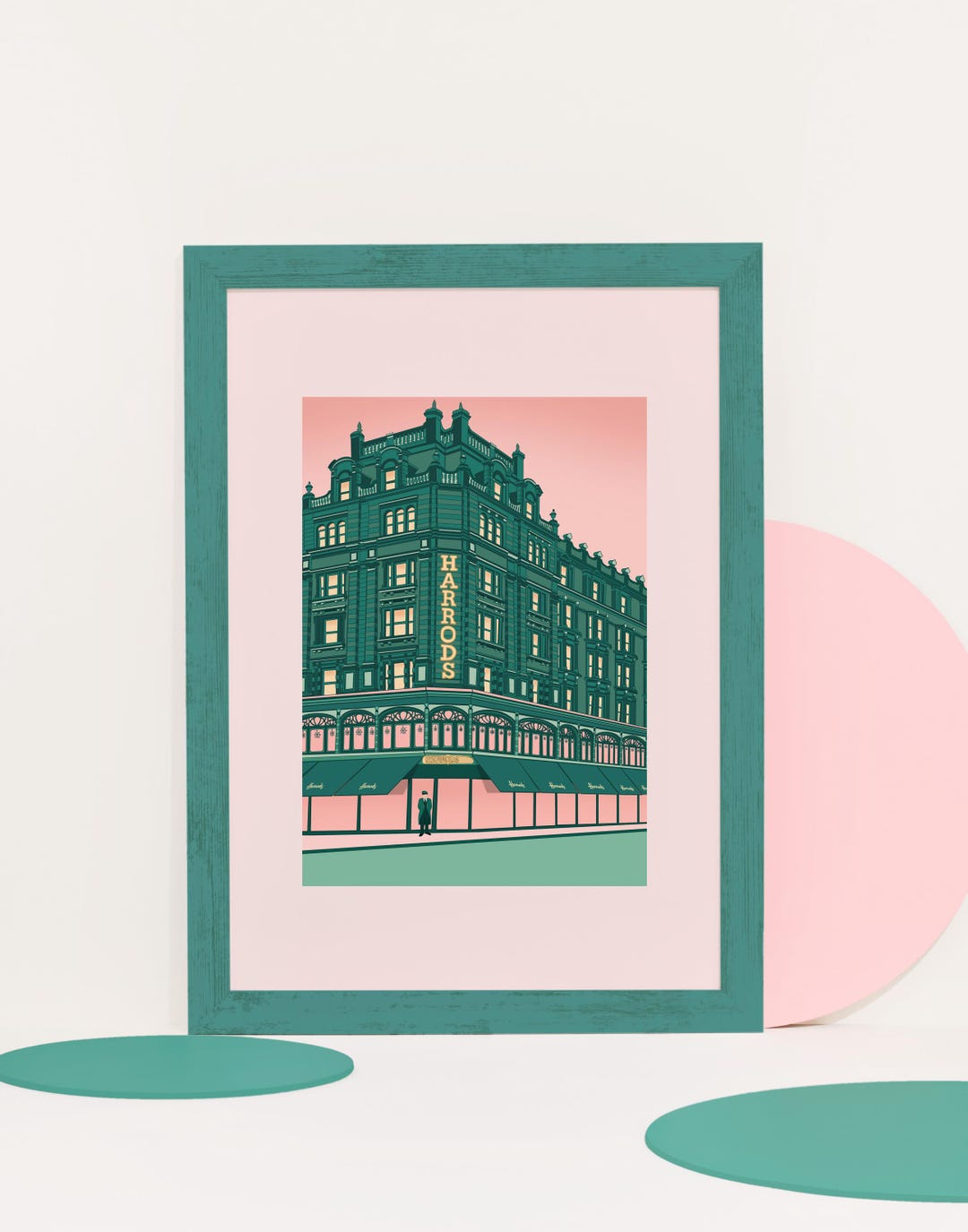 Harrods London Print, Colourful Art Decor Gift, Colourful Wall Art ...