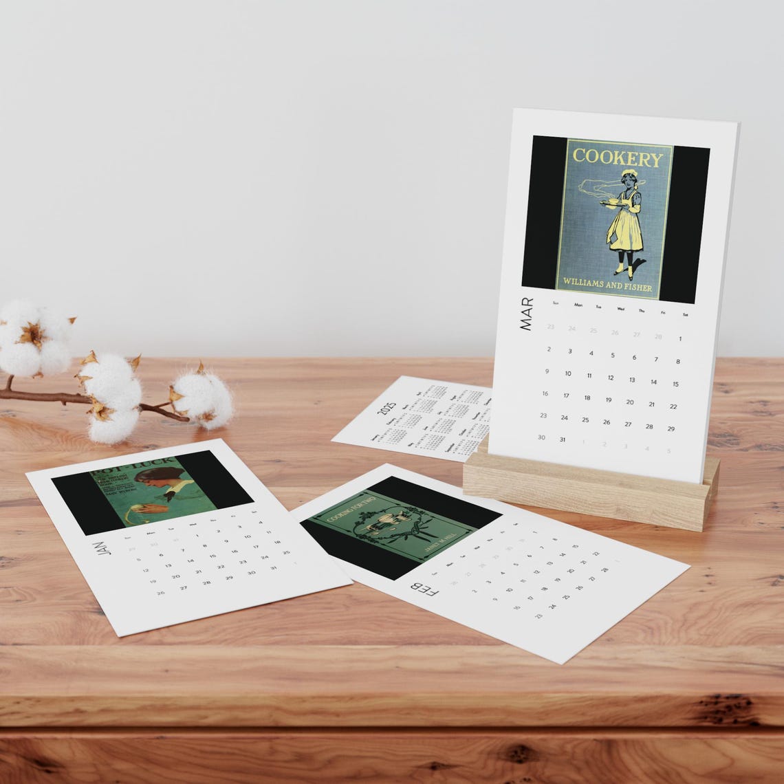 Desk Calendar 2025 Cookbooks Retro Design - Etsy