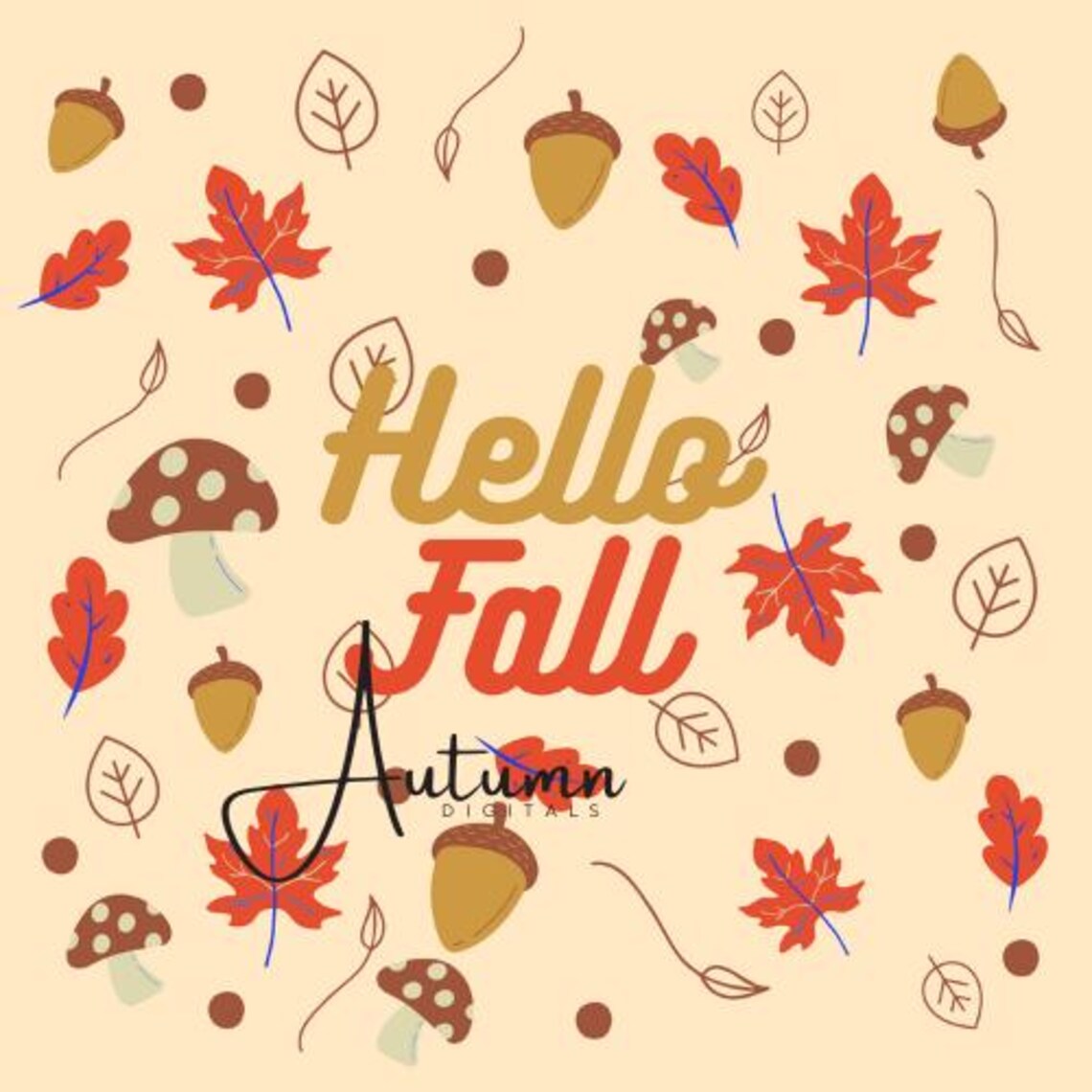 Hello Fall Tumbler Wrap Digital Download, Digital, Download, Tumbler ...