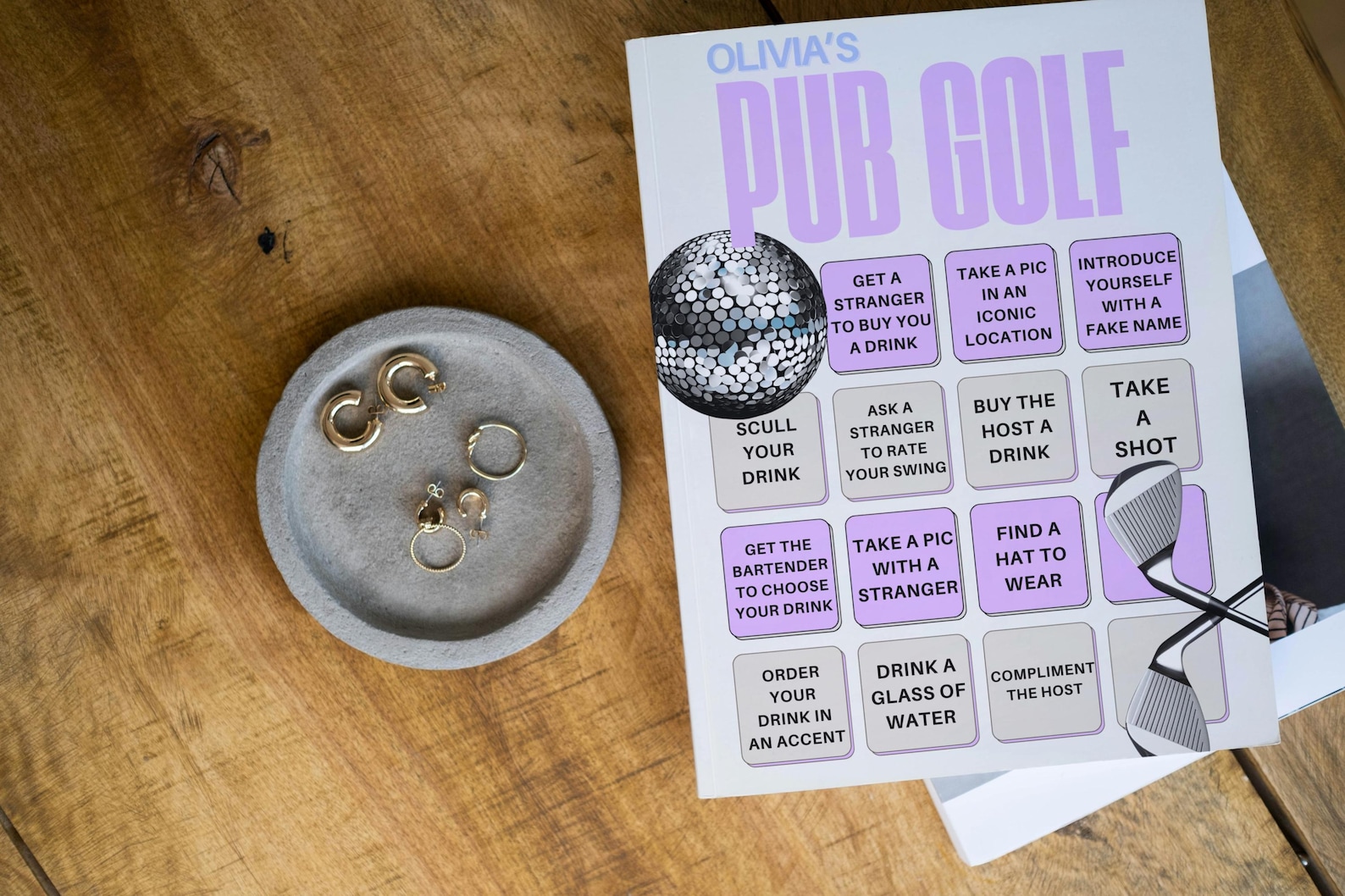 Pub Golf Challenge Bingo Card Template | Fun Printable Party Game for ...