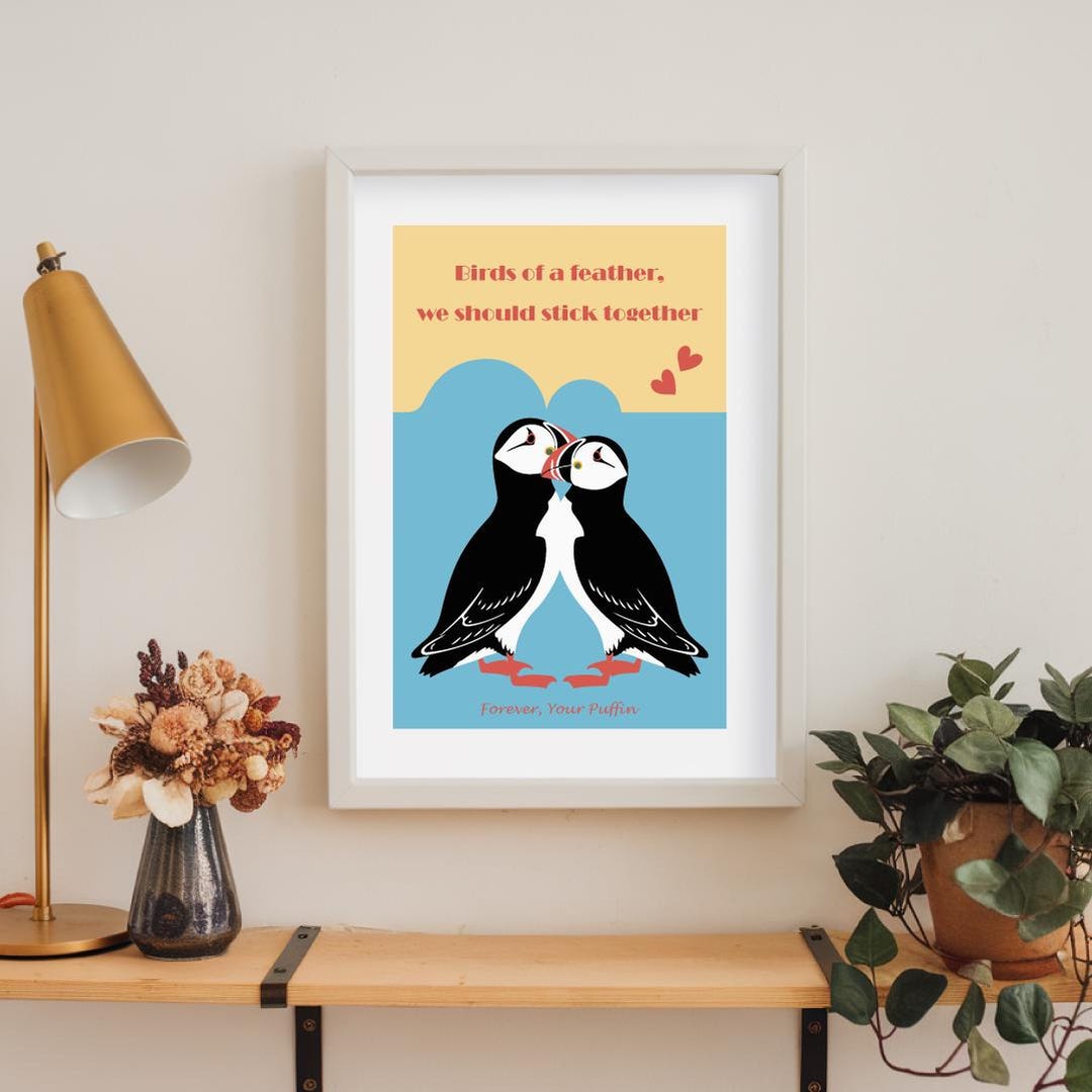 Puffin Themed Custom Quote Print Personalized Digital Print Custom Wall ...