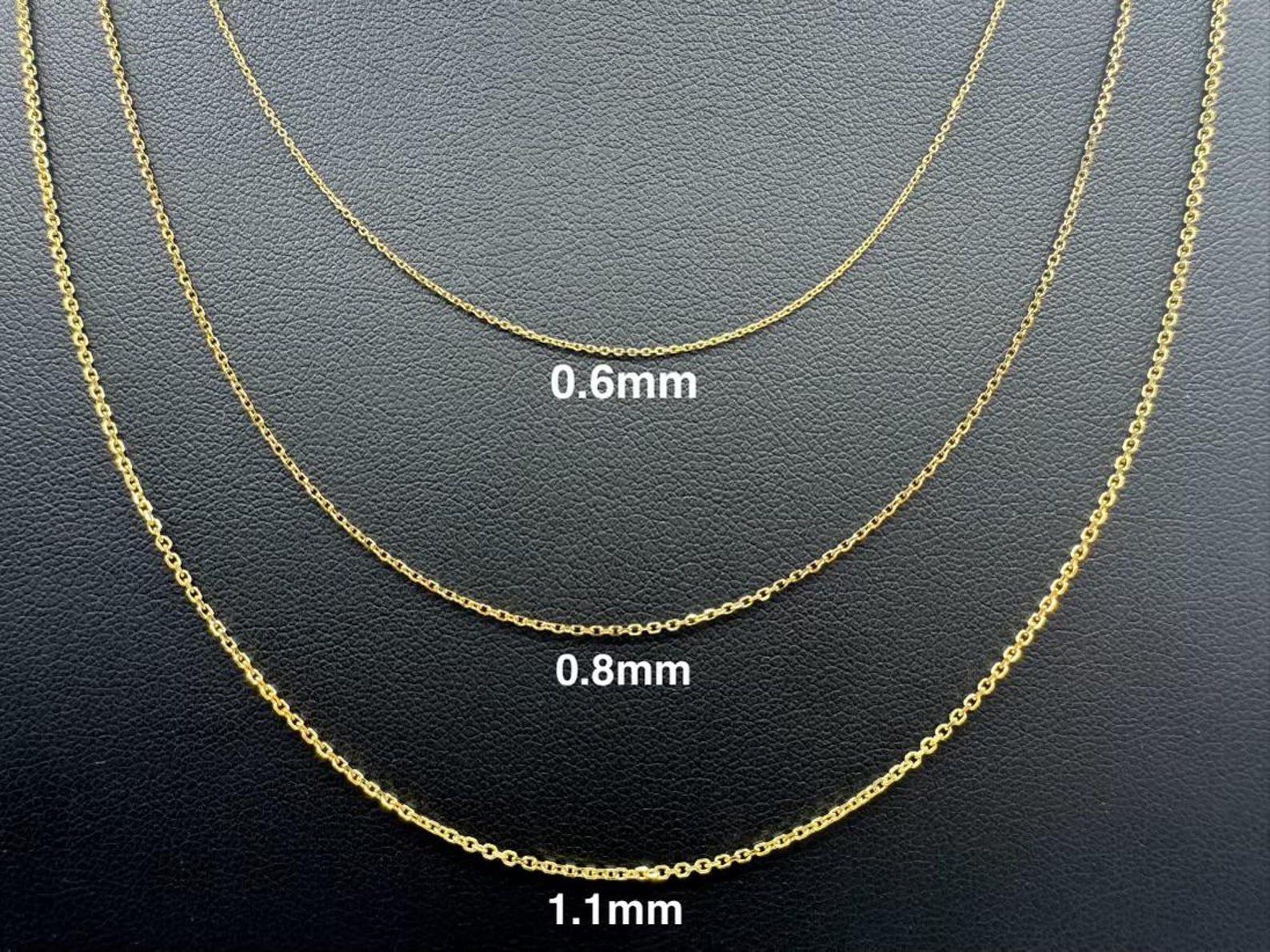 14k Solid Gold Diamond Cut Cable Chain Necklace (16-24 Inches) - Etsy
