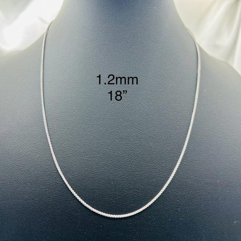 Solid 18k White Gold Wheat Chain Necklace, Dainty Thin Chain (1.2mm) - Etsy