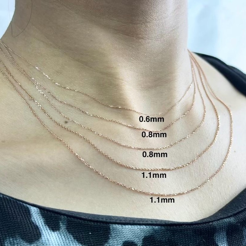 Pink Solid Gold Chain - Etsy