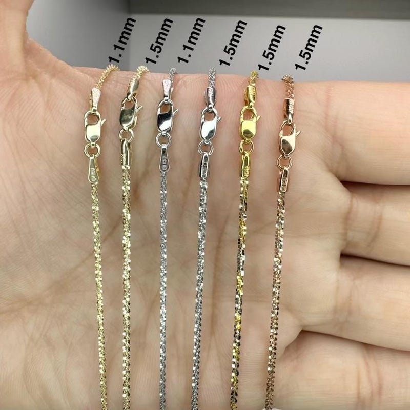 Two Tone Thin Gold Chain - Etsy