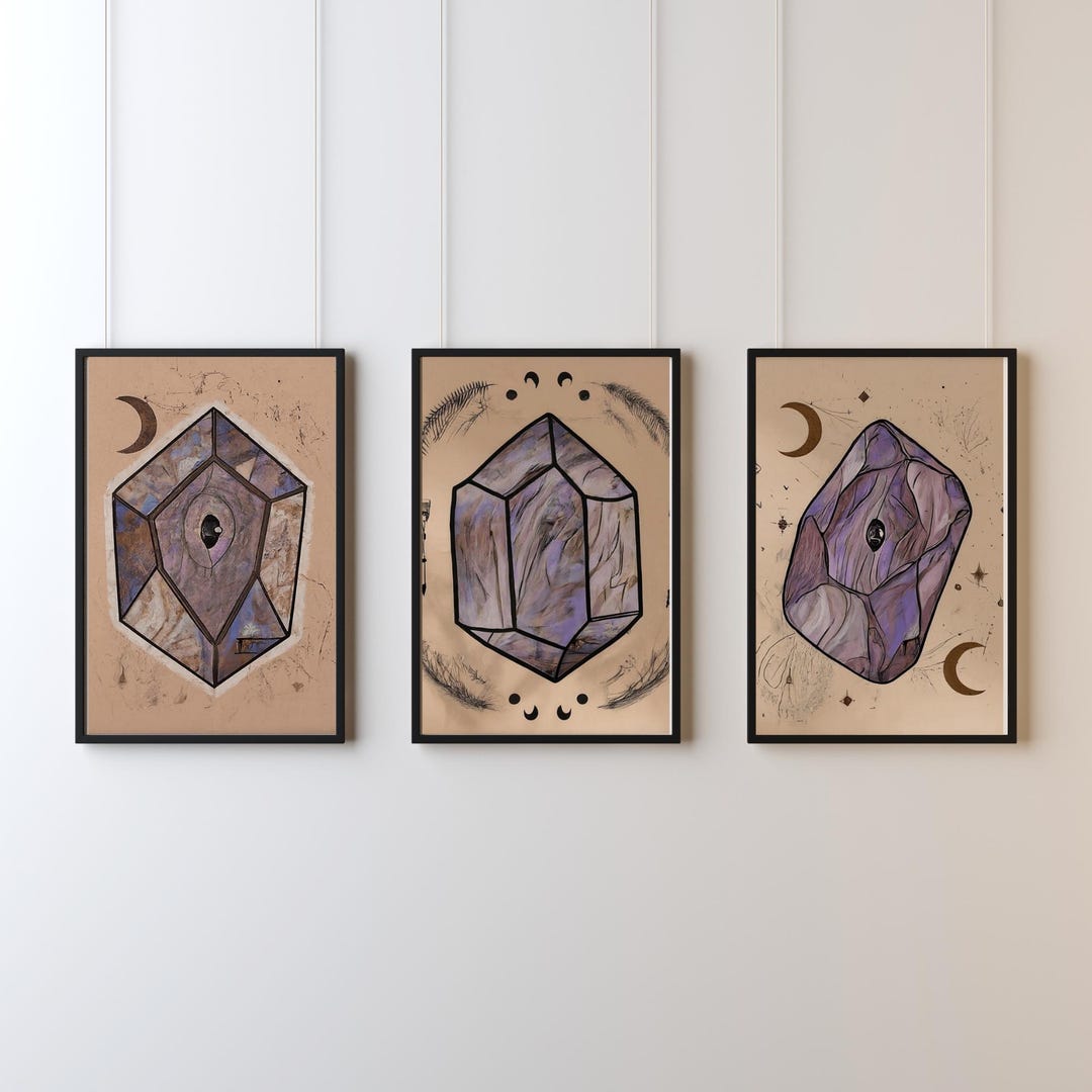 Birthstone Chart Gemstone Poster Colorful Gem Art Print for Home Decor ...