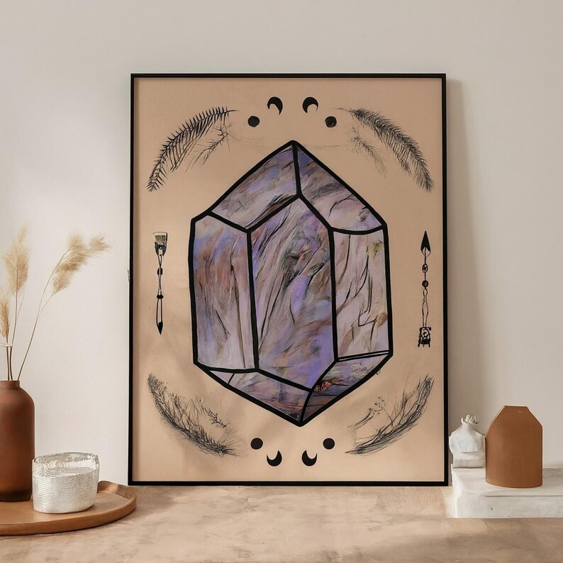 Birthstone Chart Gemstone Poster Colorful Gem Art Print for Home Decor ...