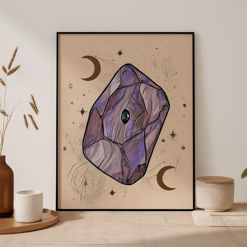Birthstone Chart Gemstone Poster Colorful Gem Art Print for Home Decor ...