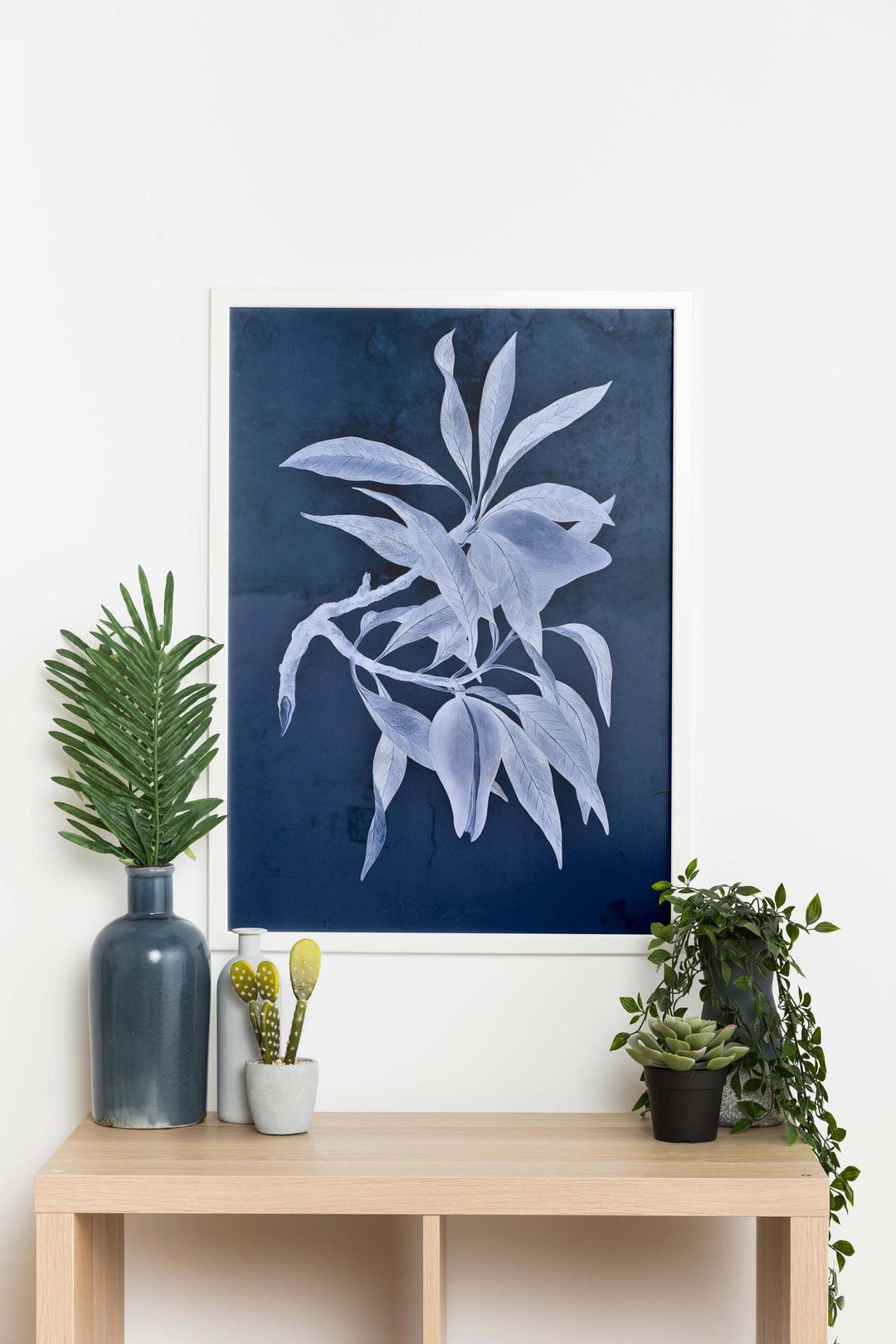 Anna Atkins Cyanotype Wall Art, Navy and White Decor, Blue and White ...