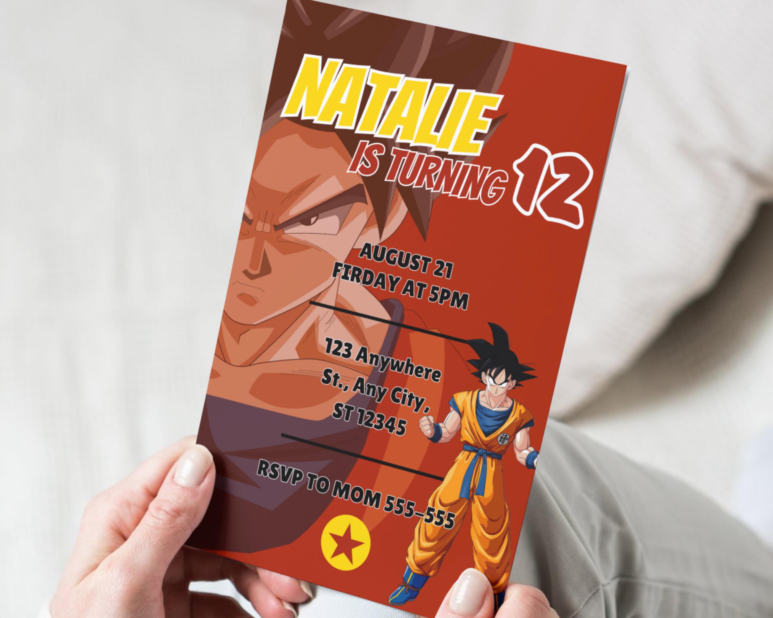 Goku Dragonball Z Digital Birthday Invitation for Kids or Adult ...