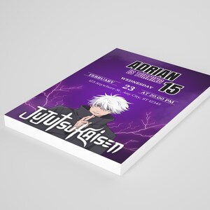 Gojo Satoru Jujutsu Kaisen, Anime Birthday Card Invitations, Editable ...