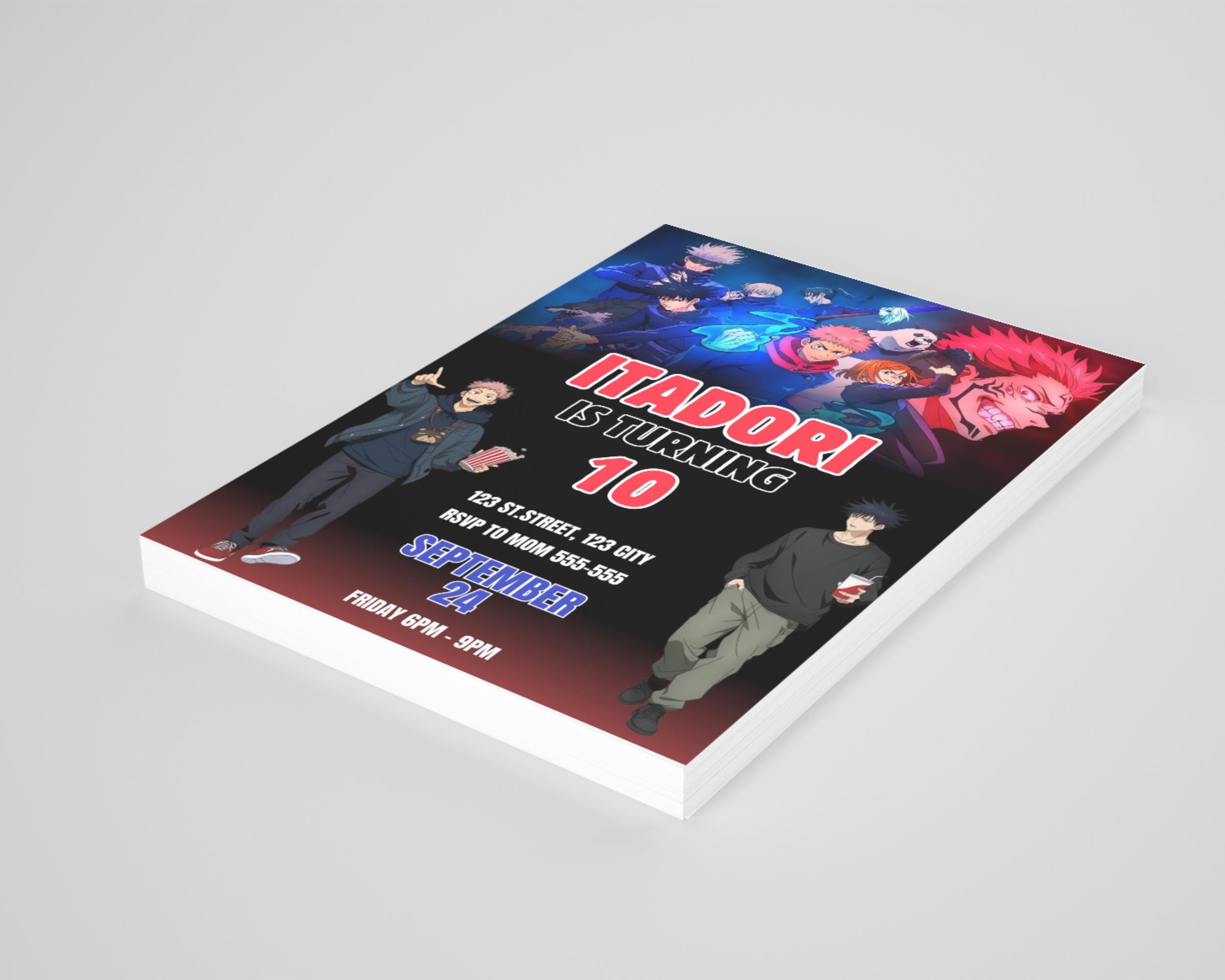 Jujutsu Kasien Anime Digital Birthday Invitation, Editable in Canva ...