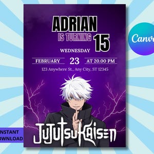 Gojo Satoru Birthday Invite - Etsy
