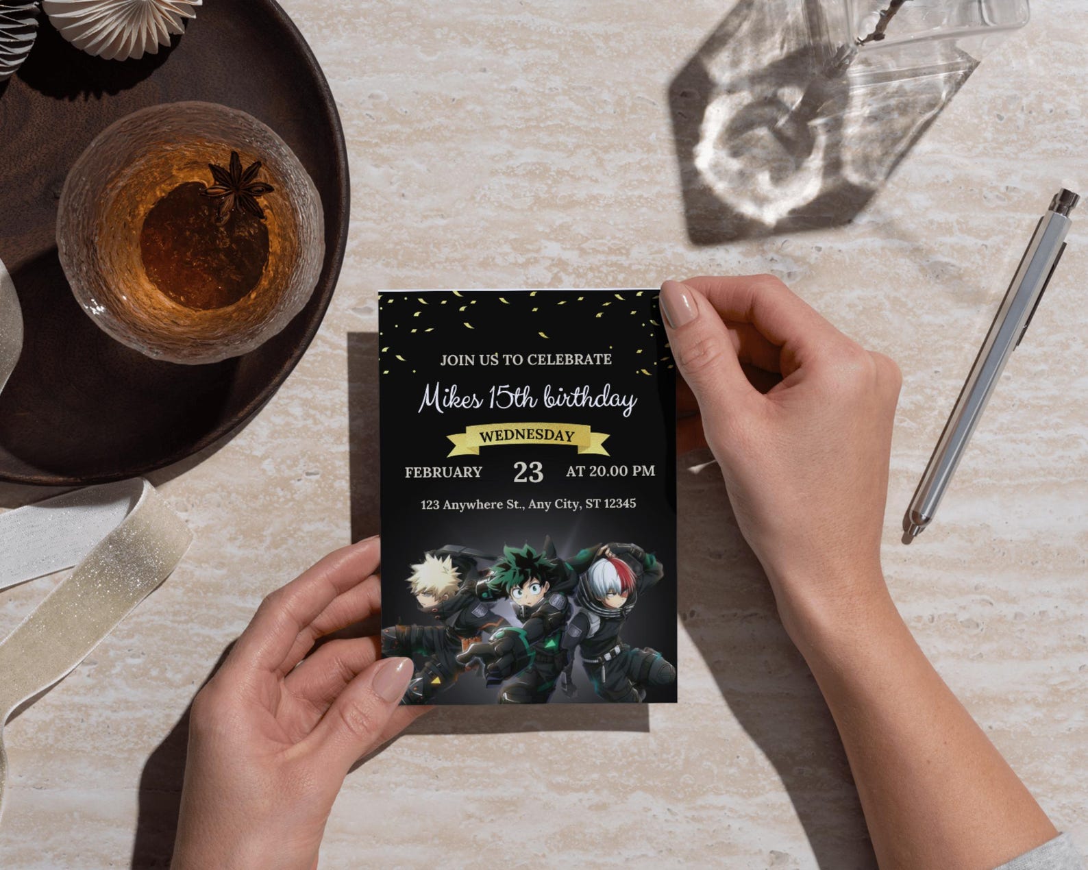 My Hero Academia Anime Invitations, Izuku Midoriya/deku, Printable ...