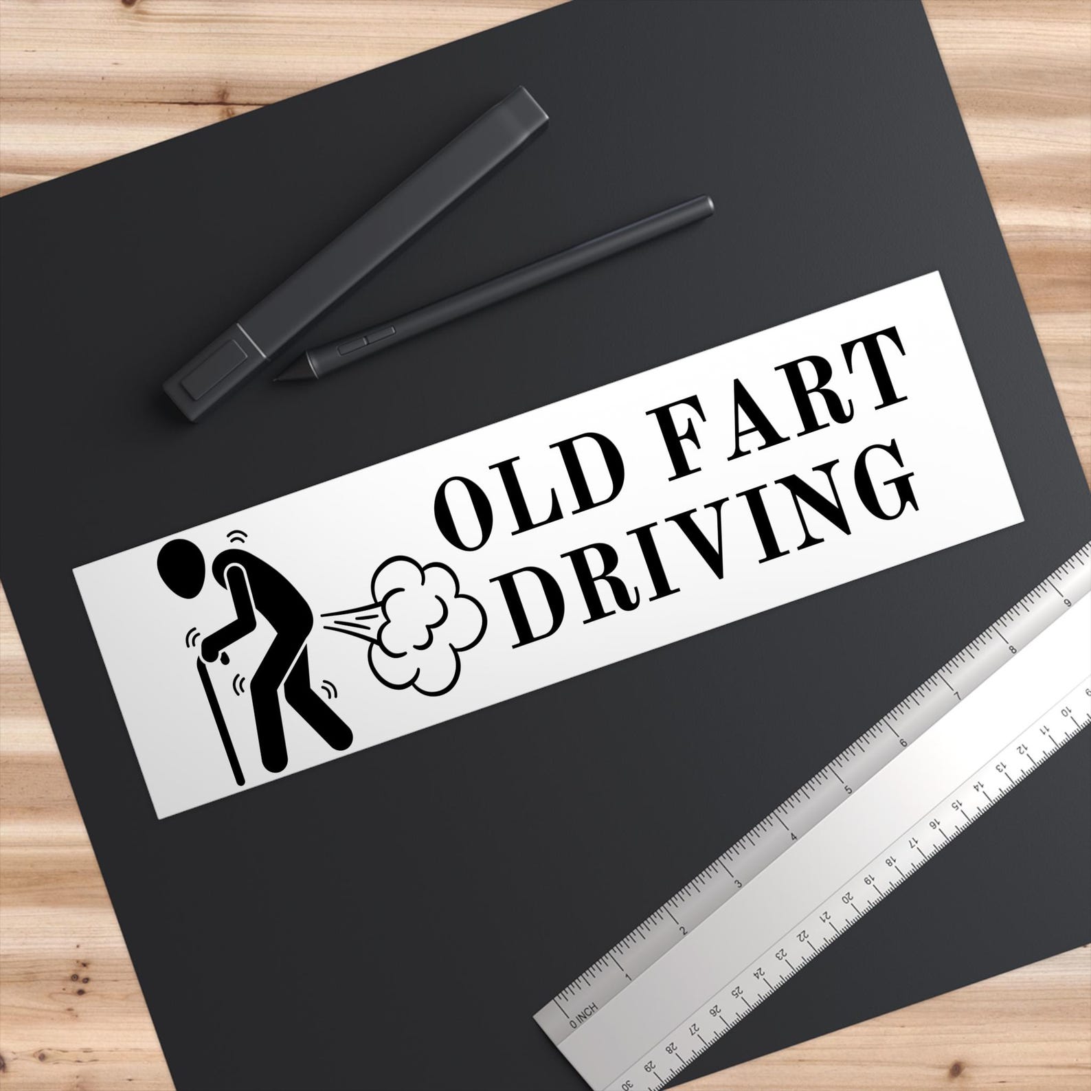 Old Fart Driving black and White Bumper STICKERS - Etsy