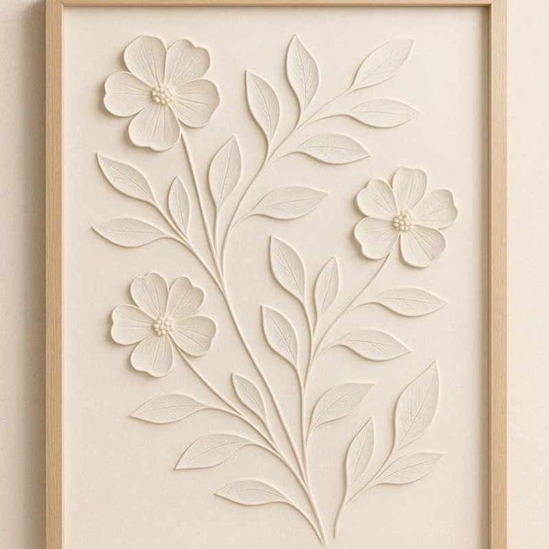 Botanical Bas Relief - Etsy