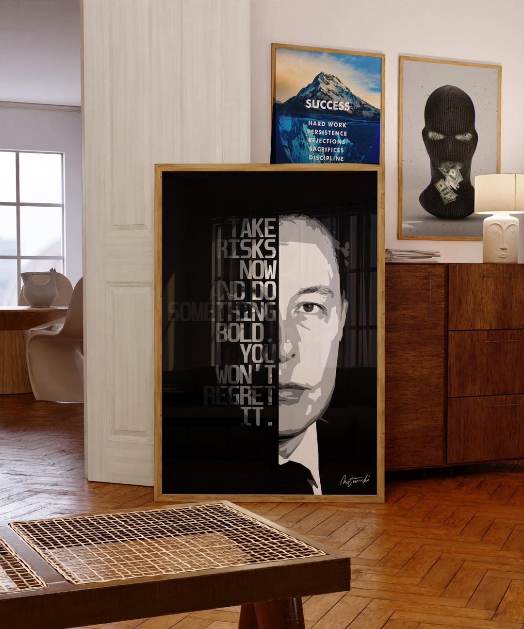 Take Risks Motivational Poster: Bold Minimalist Office Decor (digital ...
