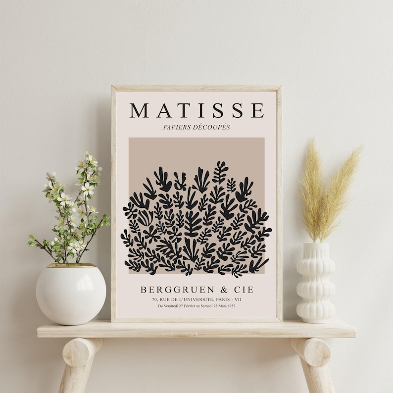 Matisse Cut Outs Print: Beige Museum Exhibition Poster (digital ...