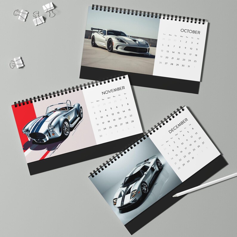 Desktop Calendar (2025 Grid) American Cars Calendar - Etsy