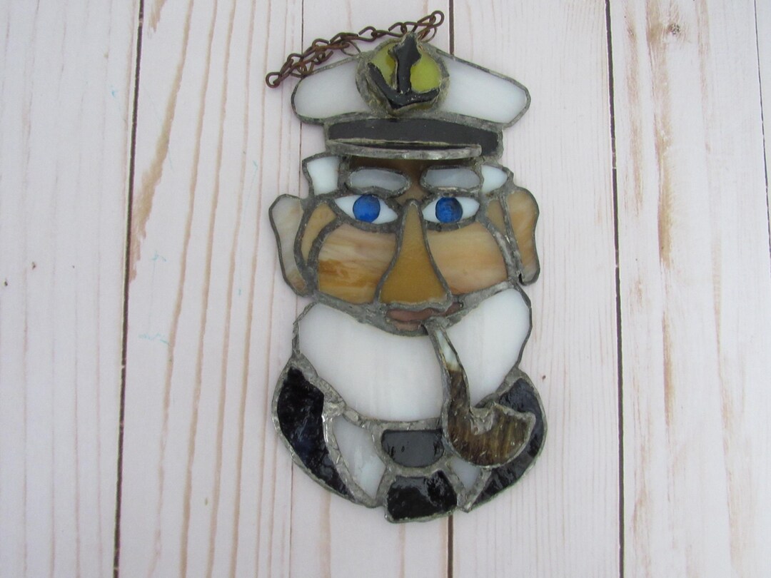 Stained Glass Sea Captain, Window Hanging - Etsy