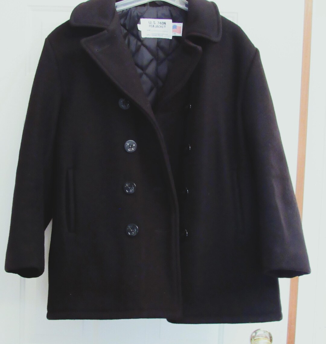 U.S.740N Pea Jacket, New, Black - Etsy