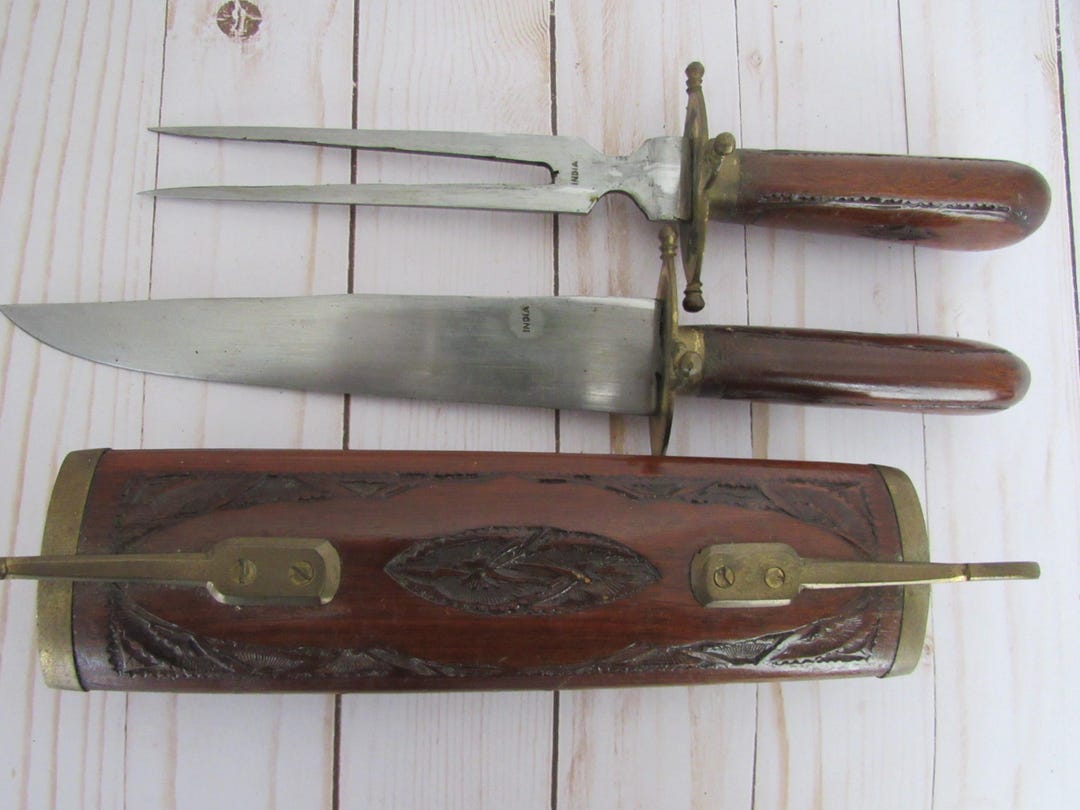 Vintage Wood Carving Set Made in India - Etsy